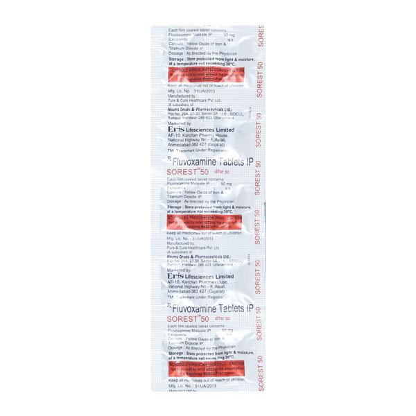 Sorest 50mg Tablet 10'S : Price, Uses, Side Effects | Netmeds
