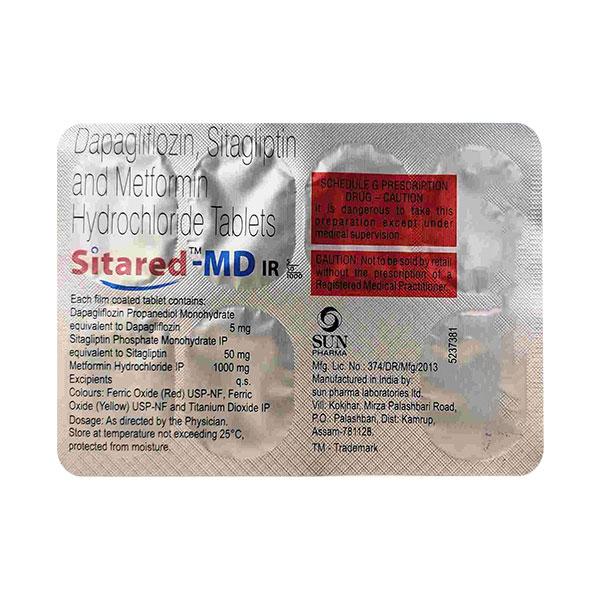 Buy SITARED MD IR 5/50/1000 Tablet 7's Online at Upto 25% OFF | Netmeds