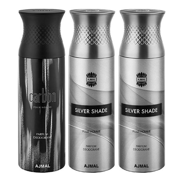 Buy Ajmal Carbon & Silver Shade & Silver Shade Deodorant Spray - For ...