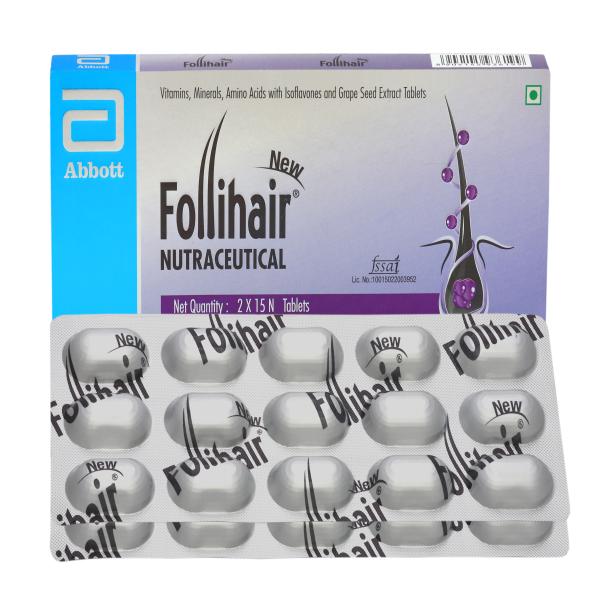 FOLLIHAIR NEW Tablet 15's Price, Uses, Side effects, Substitutes | Netmeds