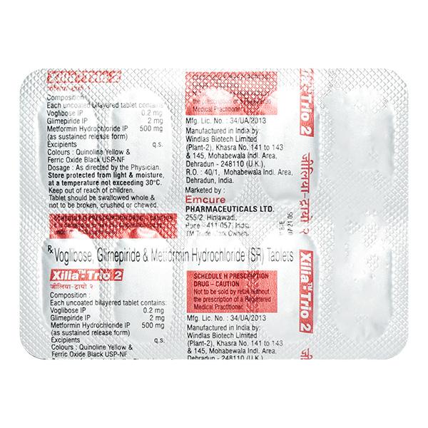 Xilia Trio 2mg Tablet 10'S : Price, Uses, Side Effects | Netmeds