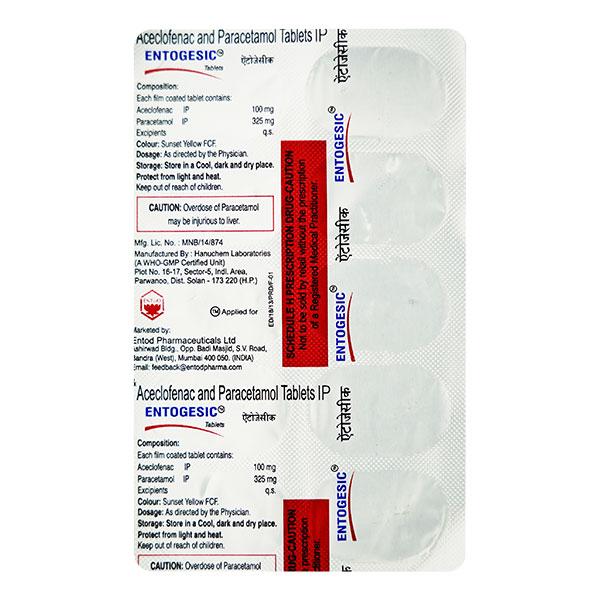 Buy ENTOGESIC Tablet 10's Online at Upto 25% OFF | Netmeds