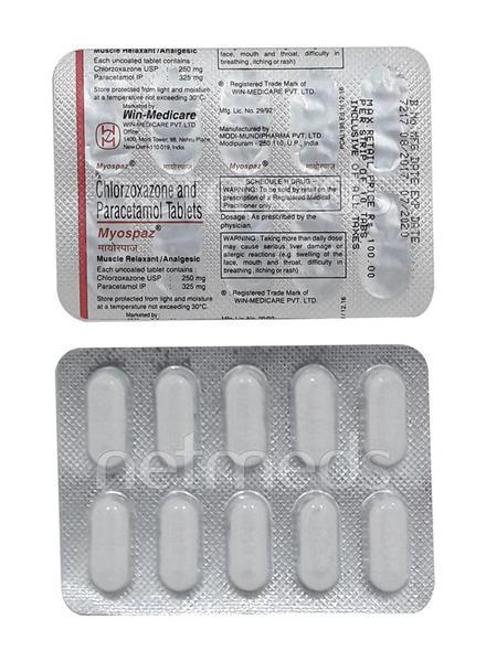 Myospaz Tablet 10'S - Price, Uses, Side Effects | Netmeds