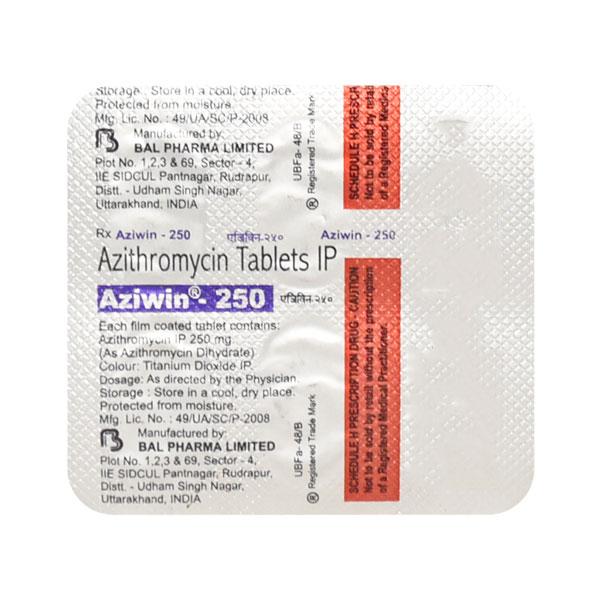 Aziwin 250mg Tablet 6'S Price, Uses, Side effects, Substitutes | Netmeds