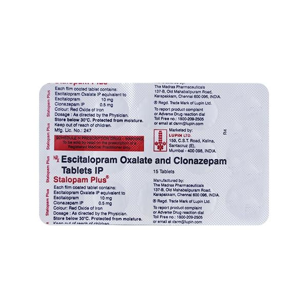 STALOPAM PLUS Tablet 15's - Price, Uses, Side Effects, and Substitutes ...
