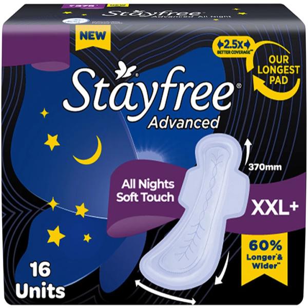 New Stayfree Advanced All Nights Soft Touch XXL+ 16 s Online at ...
