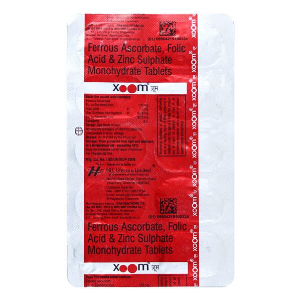 Buy Xoom Tablet 10'S Online at Upto 25% OFF | Netmeds