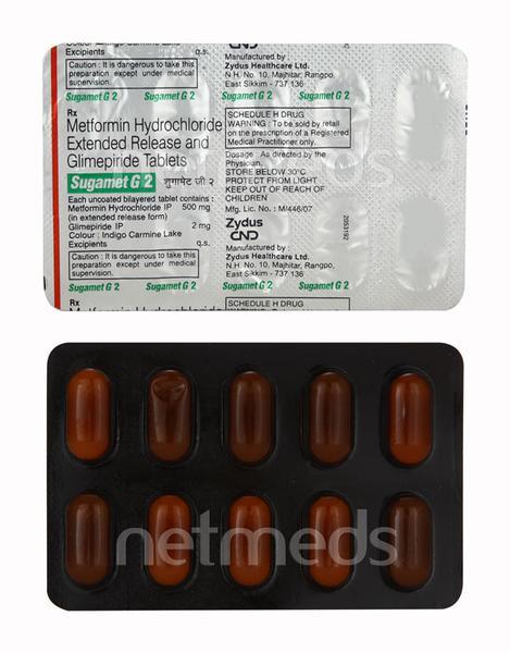 Sugamet G2 Tablet 10'S : Price, Uses, Side Effects | Netmeds