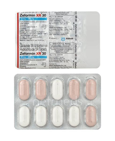 Zeformin XR 30mg Tablet 10'S : Price, Uses, Side Effects | Netmeds