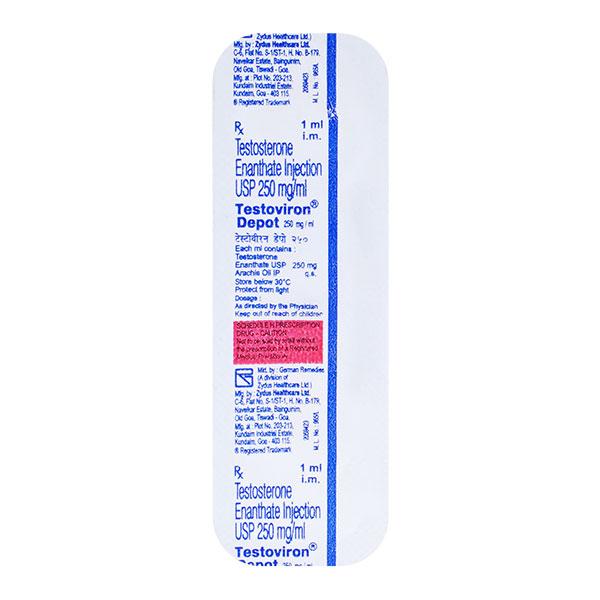 Testoviron Depot 250 Injection 1ml Price, Uses, Side effects ...