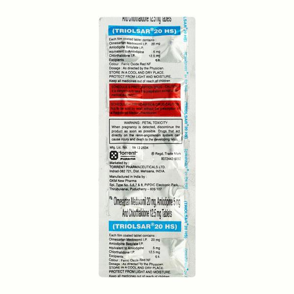 Triolsar HS 20mg Tablet 10'S : Price, Uses, Side Effects | Netmeds