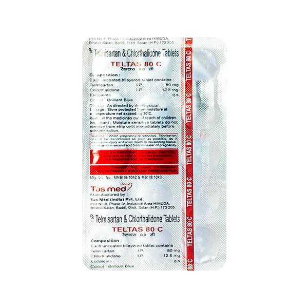 Buy TELTAS 80 C Tablet 15's Online at Upto 25% OFF | Netmeds