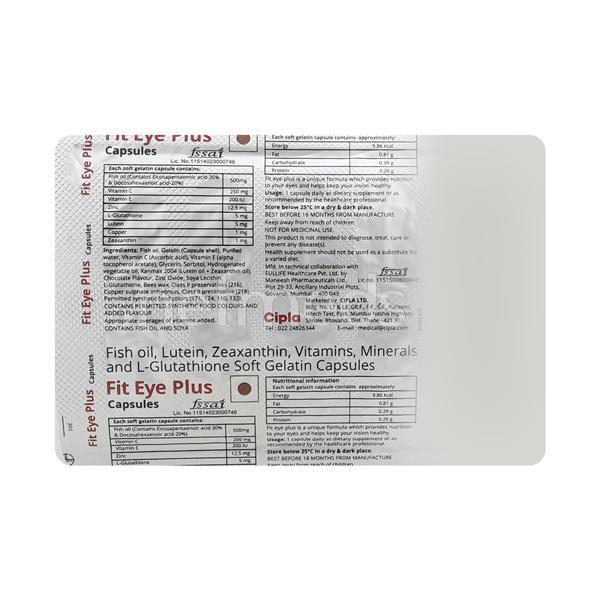 FIT Eye Plus Capsule 10'S - Buy Medicines online at Best Price from ...