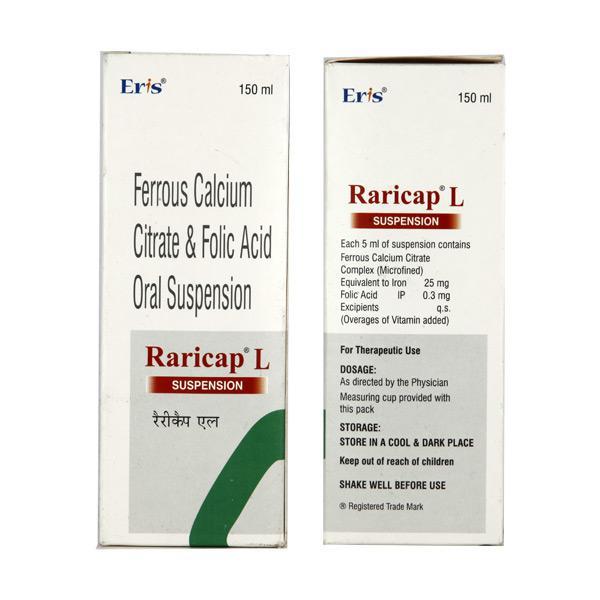 Buy Raricap L Suspension 150ml Online at Upto 25% OFF | Netmeds