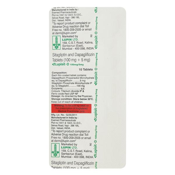 LUPISIT D 100/5 Tablet 10's Price, Uses, Side effects, Substitutes ...