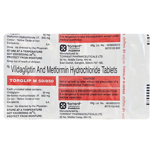 TORGLIP M 50/850mg Tablet 10's : Price, Uses, Side Effects | Netmeds