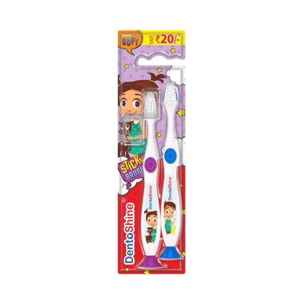 Buy Dentoshine Sticky Toothbrush for Kids Blue, Purple 100G 2's Online ...