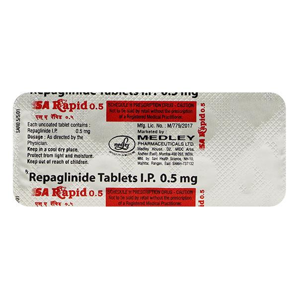 SA Rapid 0.5mg Tablet 10'S : Price, Uses, Side Effects | Netmeds