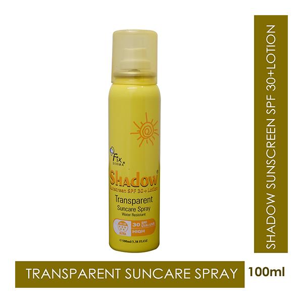 Buy Fixderma Shadow Sunscreen Lotion SPF 30+ Transparent Suncare Spray ...