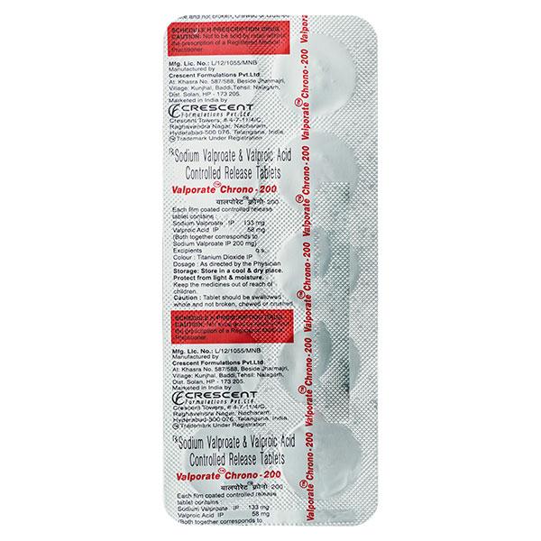 VALPORATE CHRONO 200 Tablet 10's Price, Uses, Side effects, Substitutes ...