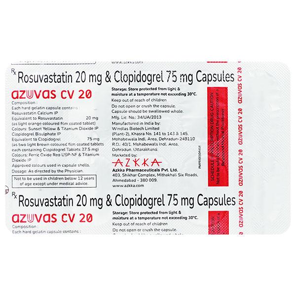 Buy AZUVAS CV 20 Capsule 10's Online at Upto 25% OFF | Netmeds