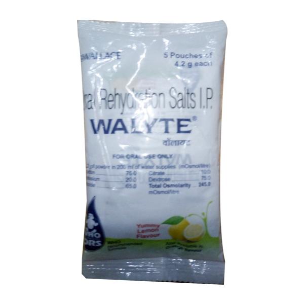 WALYTE ORS LEMON FLAVOUR Powder 5X4.4gm Price, Uses, Side effects ...