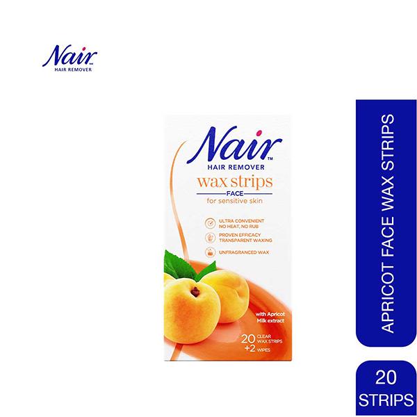 Buy Nair Face Wax Strips for Sensitive Skin - Apricot 21's Online at ...