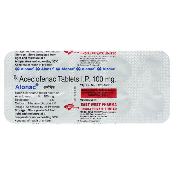 Alonac 100mg Tablet 10'S Price, Uses, Side effects, Substitutes | Netmeds