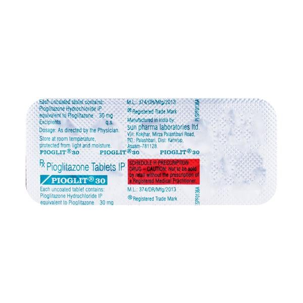 Pioglit 30mg Tablet 10'S : Price, Uses, Side Effects | Netmeds
