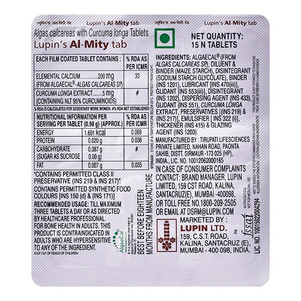 LUPIN'S AL MITY Tablet 15's Price, Uses, Side effects, Substitutes ...