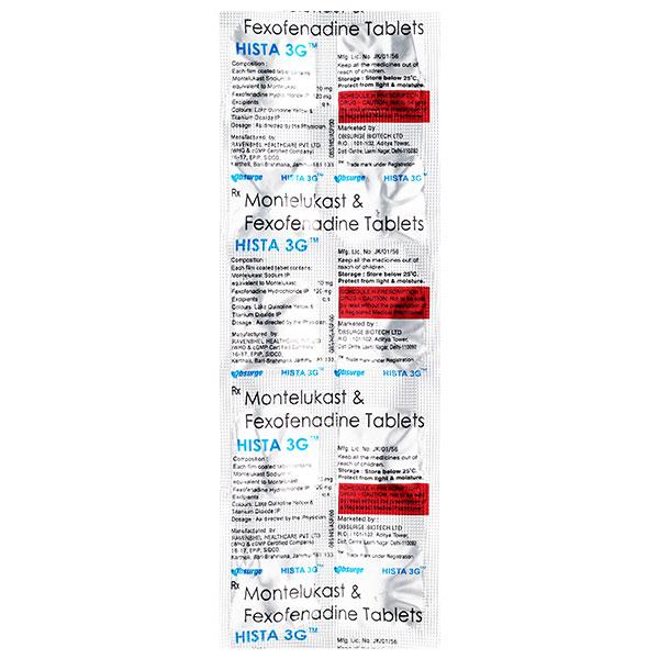 Buy Hista 3G 10/120mg Tablet 10'S Online at Upto 25% OFF | Netmeds