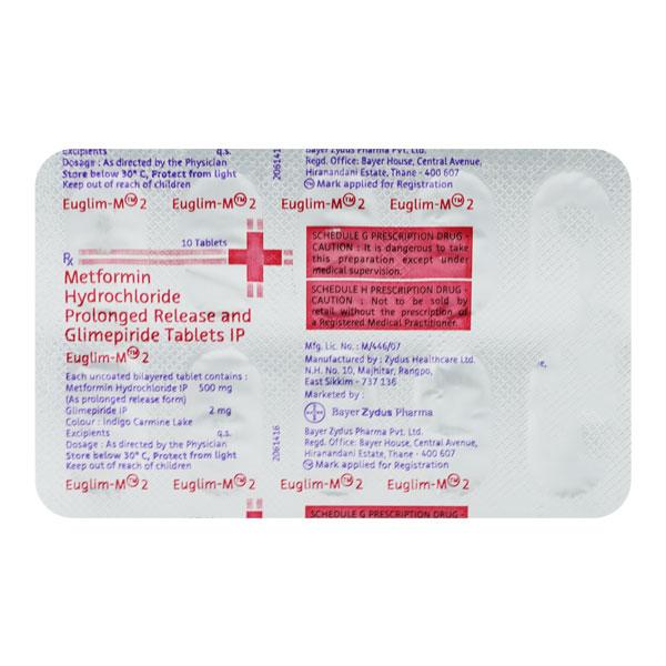 Euglim M 2mg Tablet 10'S Price, Uses, Side effects, Substitutes | Netmeds