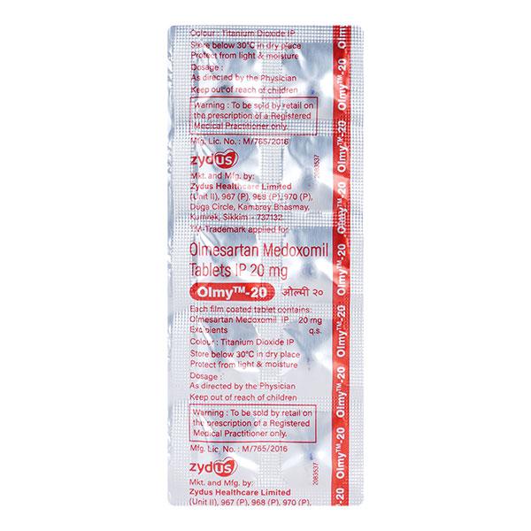 Olmy 20mg Tablet 10'S : Price, Uses, Side Effects | Netmeds
