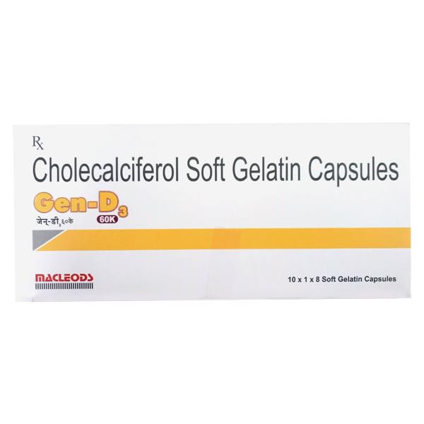 Buy GEN D3 60k Soft Gelatin Capsule 8's Online at Upto 25% OFF | Netmeds