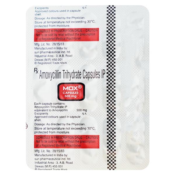 Buy MOX 500mg Capsule 15'S Online at Upto 25% OFF | Netmeds