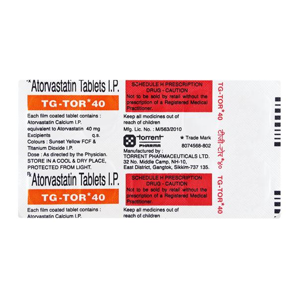 Buy TG Tor 40mg Tablet 10'S Online at Upto 25% OFF | Netmeds