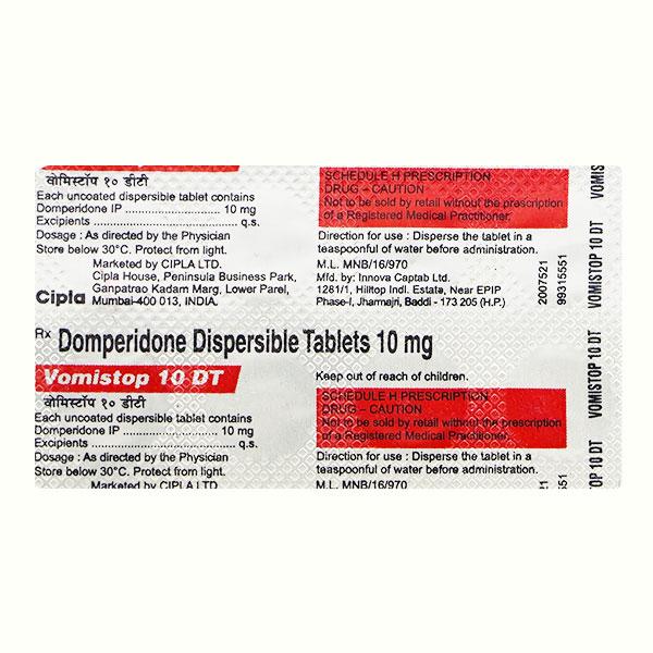 VOMISTOP DT 10mg Tablet 10's Price, Uses, Side effects, Substitutes ...