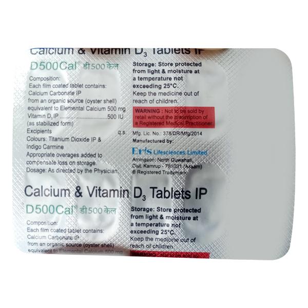 D 500 Cal Tablet 10'S : Price, Uses, Side Effects | Netmeds