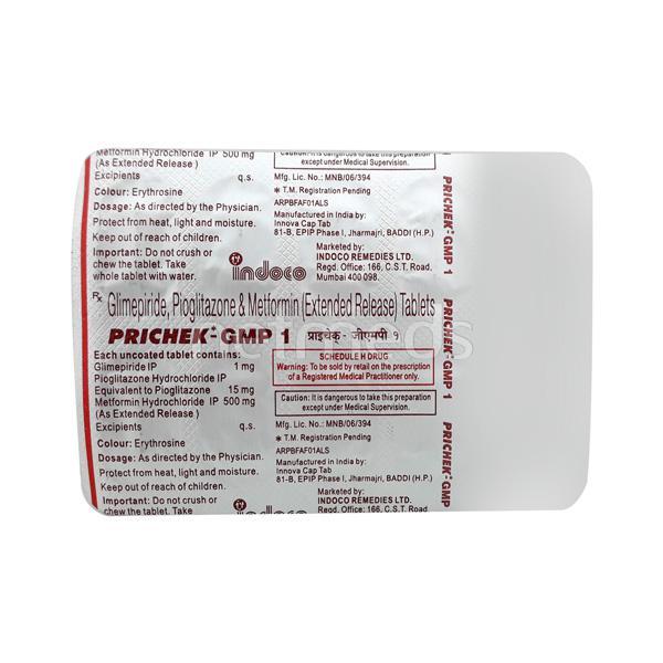Prichek Gmp 1mg Tablet 10'S : Price, Uses, Side Effects | Netmeds