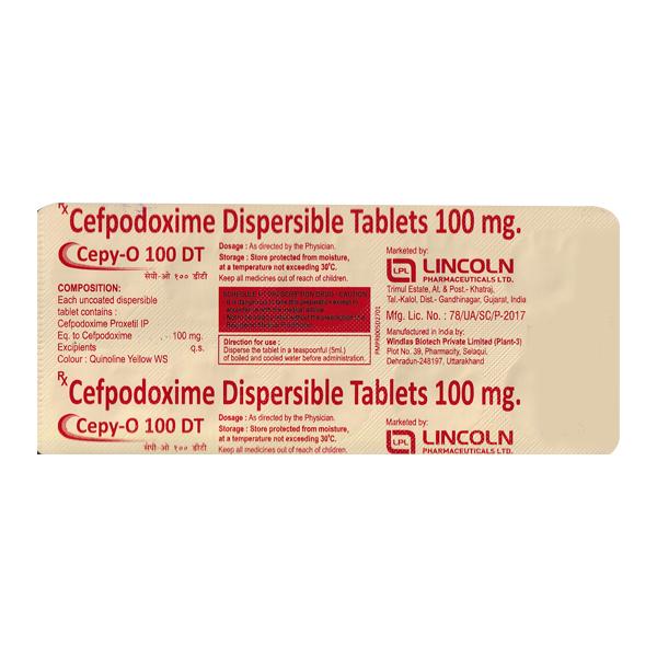CEPY O 100 DT Tablet 10's : Price, Uses, Side Effects | Netmeds