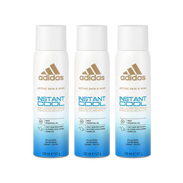 Buy Adidas Instant Cool 24H Compressed 100ml Deodorant Set 3's Online ...