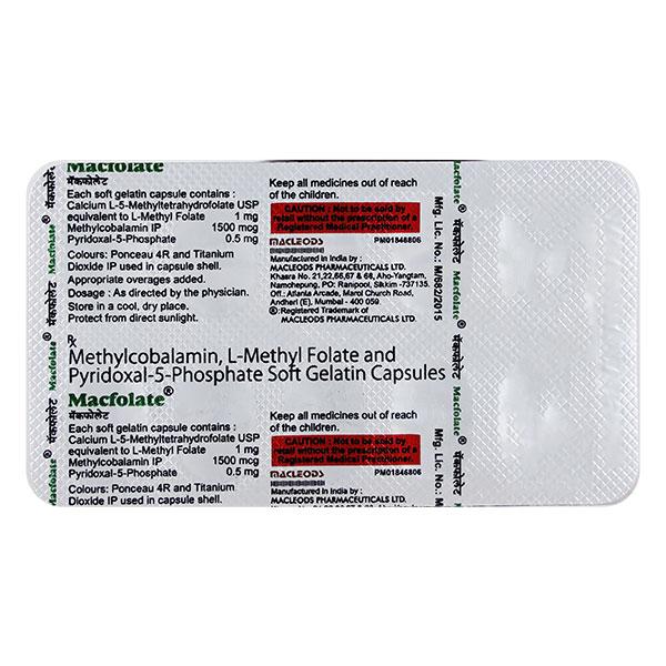 Buy MACFOLATE Soft Gelatin Capsule 15's Online at Upto 25% OFF | Netmeds