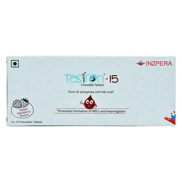 Buy TASIRON 15 ADDED BLACKBERRY FLAVOUR Chewable Tablet 10's Online at ...