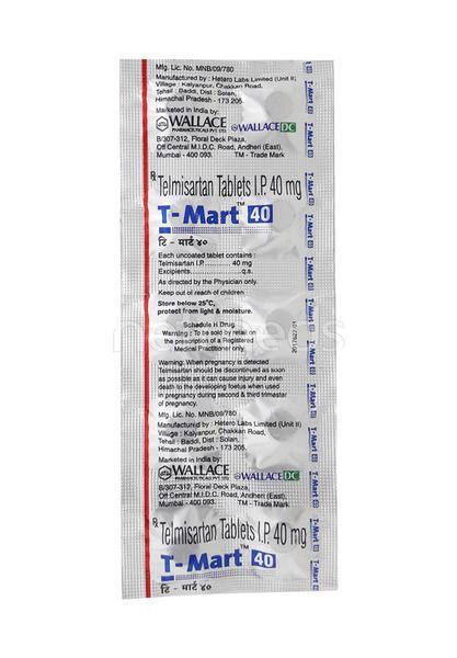 T Mart 40mg Tablet 10'S : Price, Uses, Side Effects | Netmeds