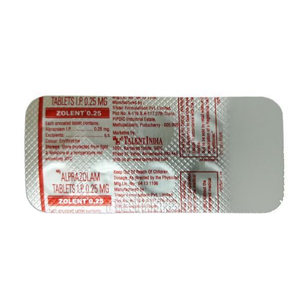 Zolent 0.25mg Tablet 10'S - Price, Uses, Side Effects, and Substitutes ...