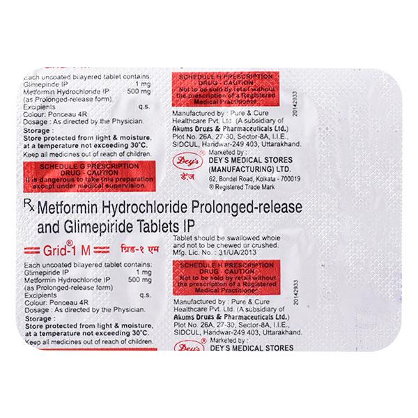 Grid 1M Tablet 10'S : Price, Uses, Side Effects | Netmeds