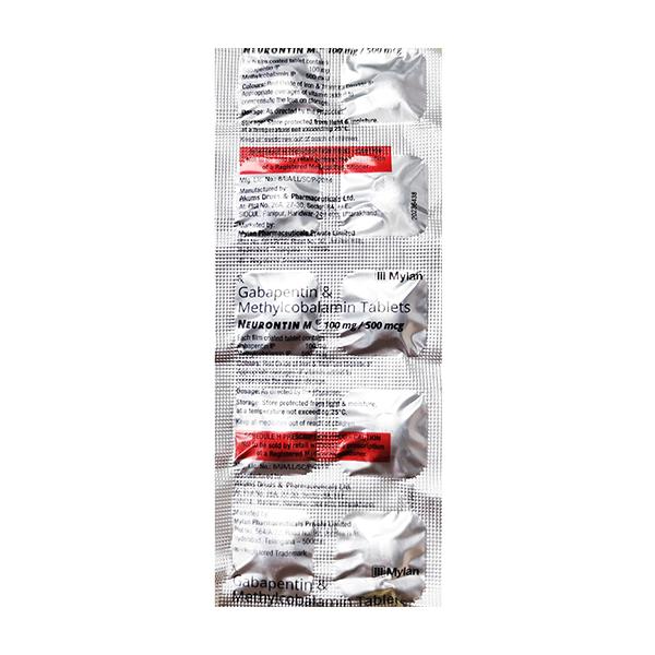 Buy NEURONTIN M 100/500 Tablet 10's Online | Netmeds