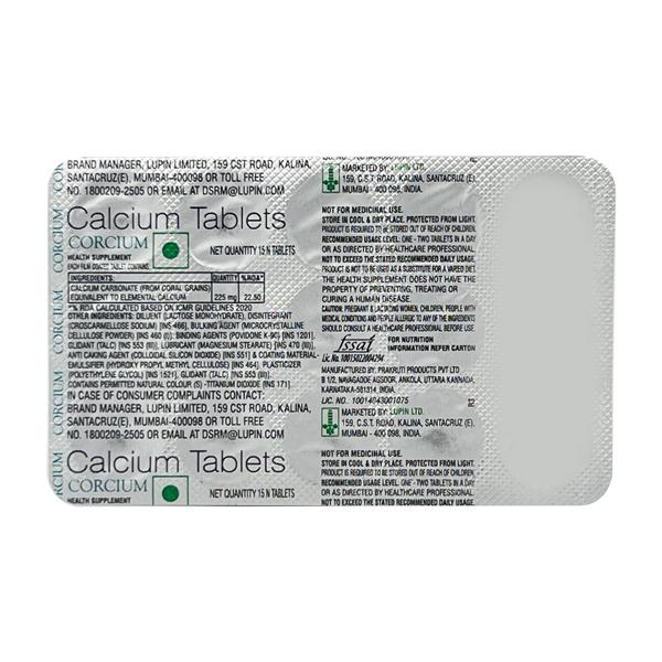 Buy Corcium Tablet 15'S Online at Upto 25% OFF | Netmeds
