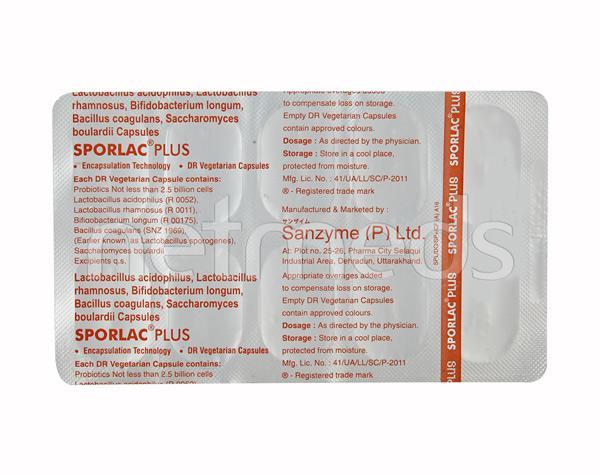 Sporlac Plus Capsule 10'S : Uses, Side Effects, Price | Netmeds