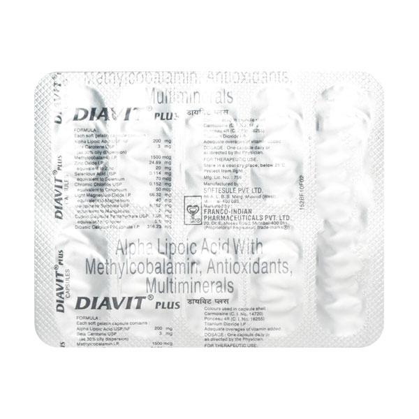 Buy Diavit Plus Capsule 10'S Online at Upto 25% OFF | Netmeds